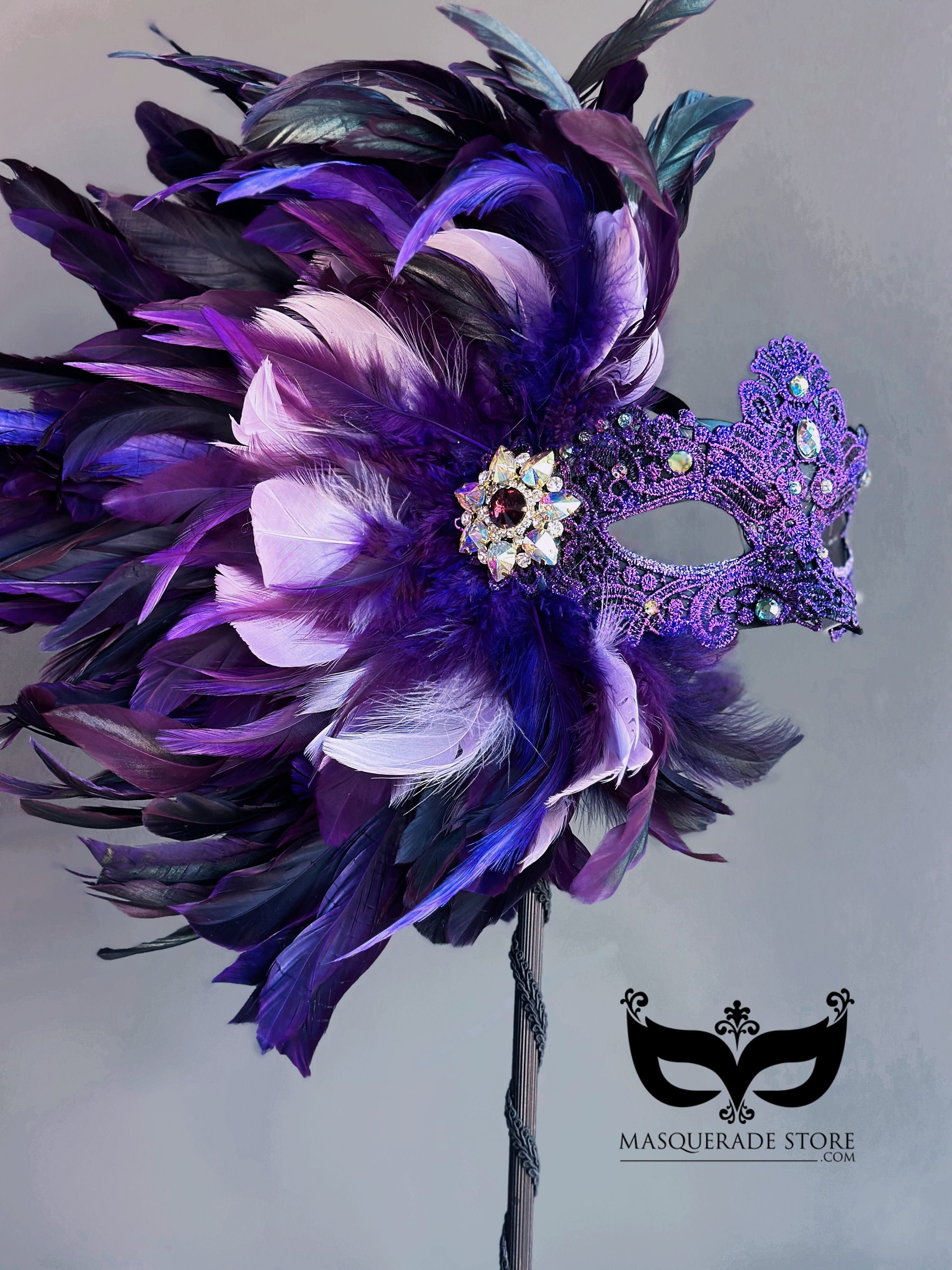 Purple Masquerade Mask, Mask, Feather Masks, Masquerade Ball Masks ...