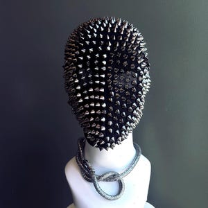 Gold Spike Full Face Mask Snake Jeweled Over the Head Mask Black ...