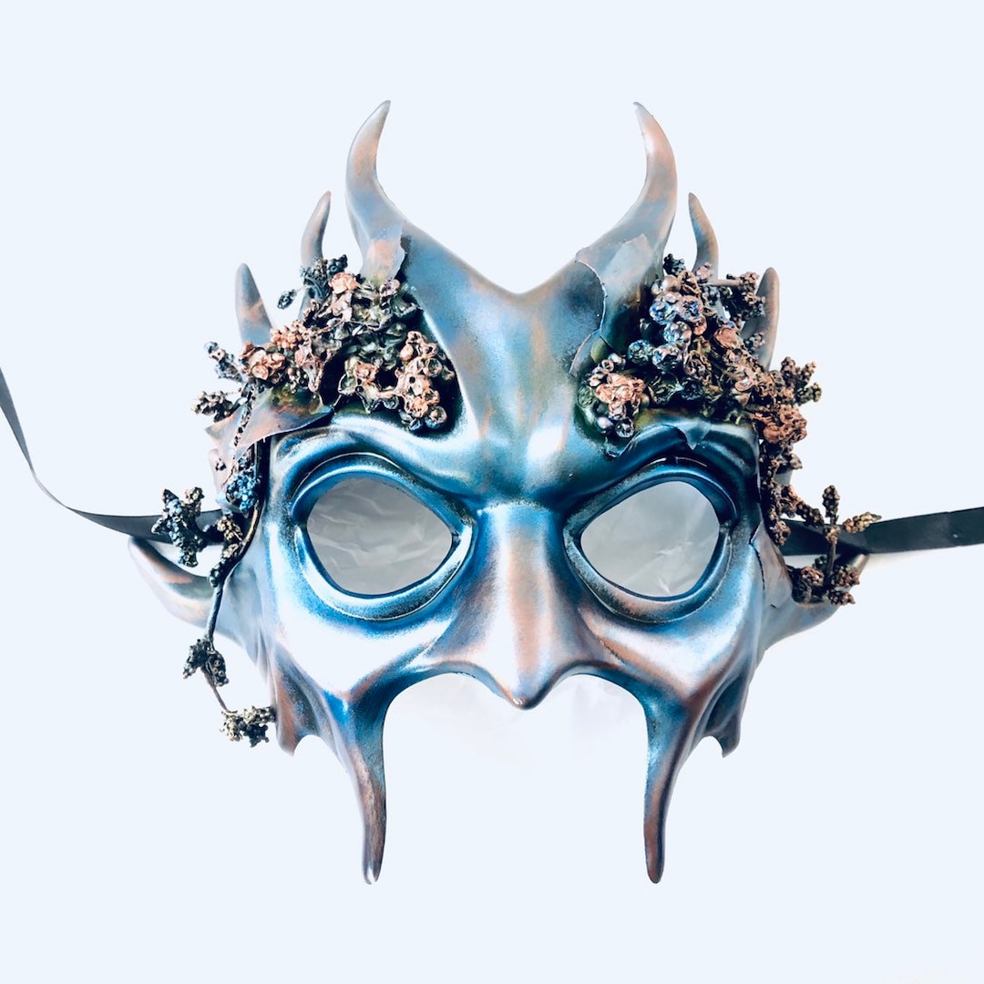 Blue Goblin Fantasy Mask Magical Horn Mask, Mythical Creature Masks ...