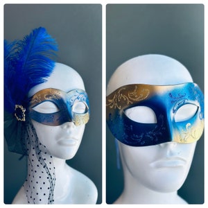 Royal Blue Men Masquerade Masks - Regal Blue Men Venetian Mask ...
