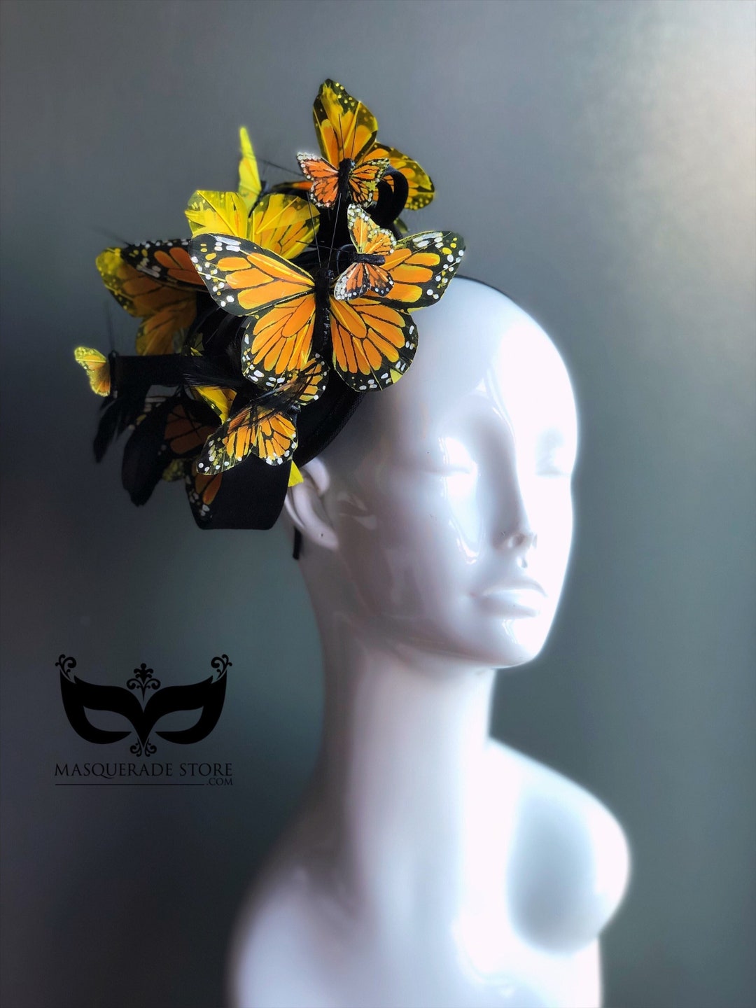 Orange Butterfly Fascinator, Monarch Butterfly Fascinator, Orange ...