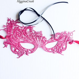 Blush Pink Lace Masquerade Mask for Women Studded With Rhinestones ...