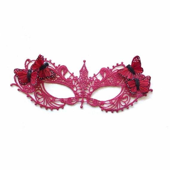 Women Pink Lace Mask L Masquerade Mask L Pink Butterfly Mask L | Etsy