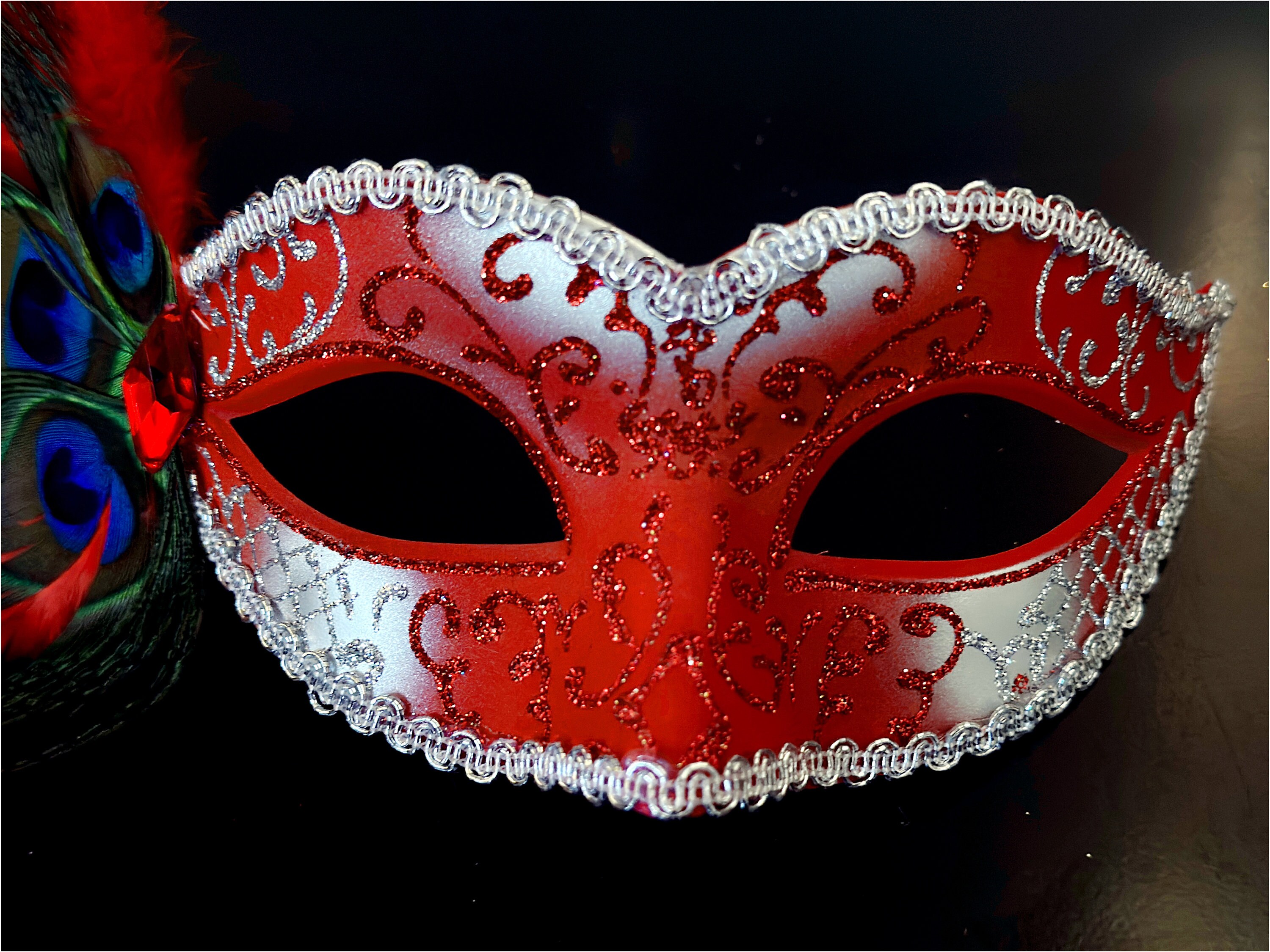 Red And Silver Masquerade Masks