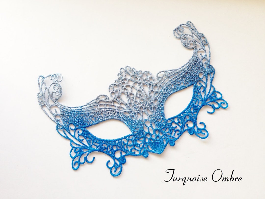 Turquoise Lace Mask Women Silver Turquoise Mix Fun Whimsical Masquerade ...