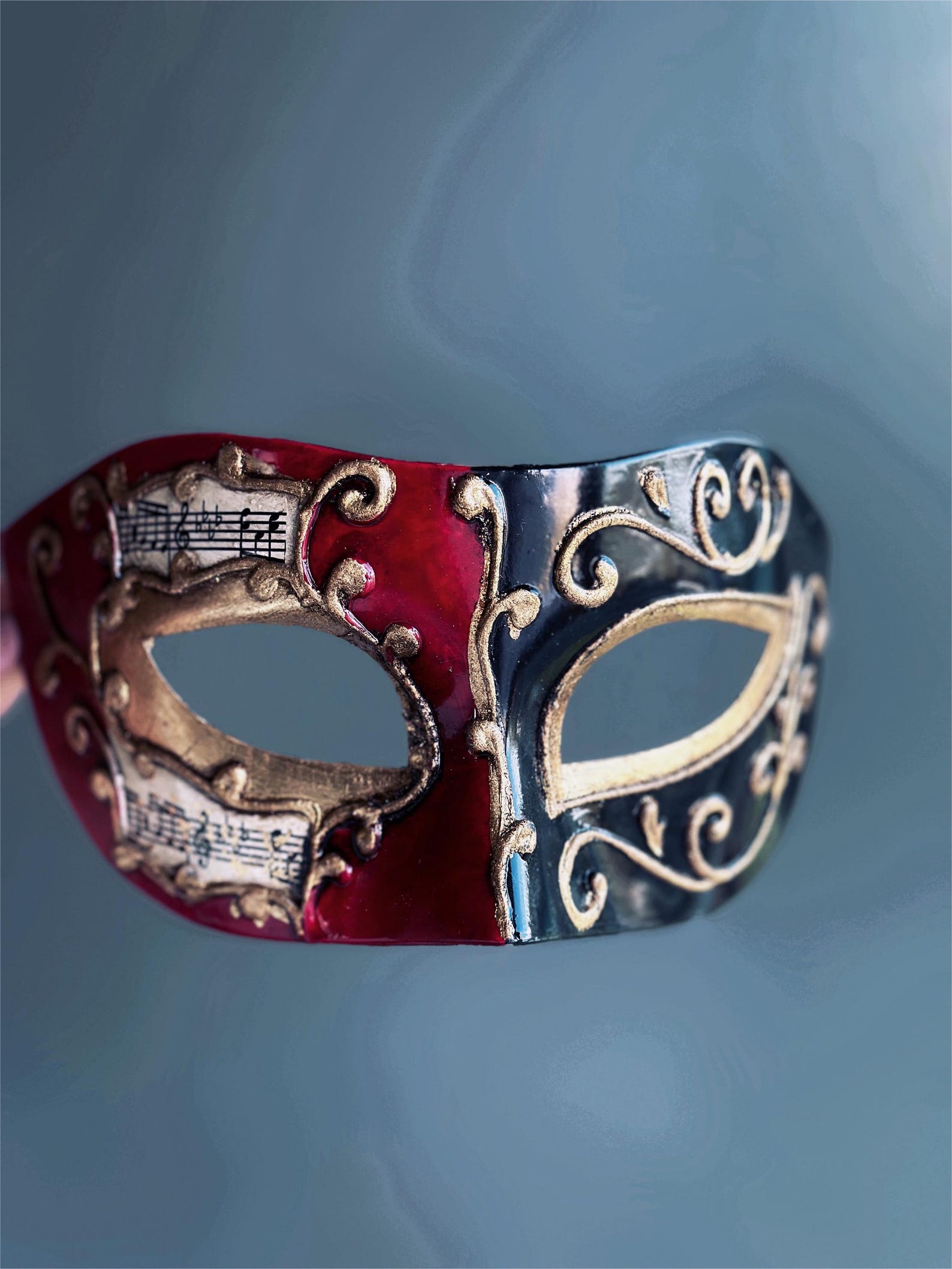 Red Mens Masquerade Mask, Harlequin Mask, Venetian Masquerade Mask ...
