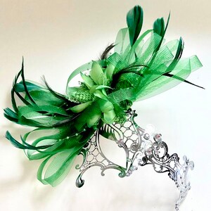 Lace Masquerade Mask, Feather Accents, Opera Ball Mask - Etsy
