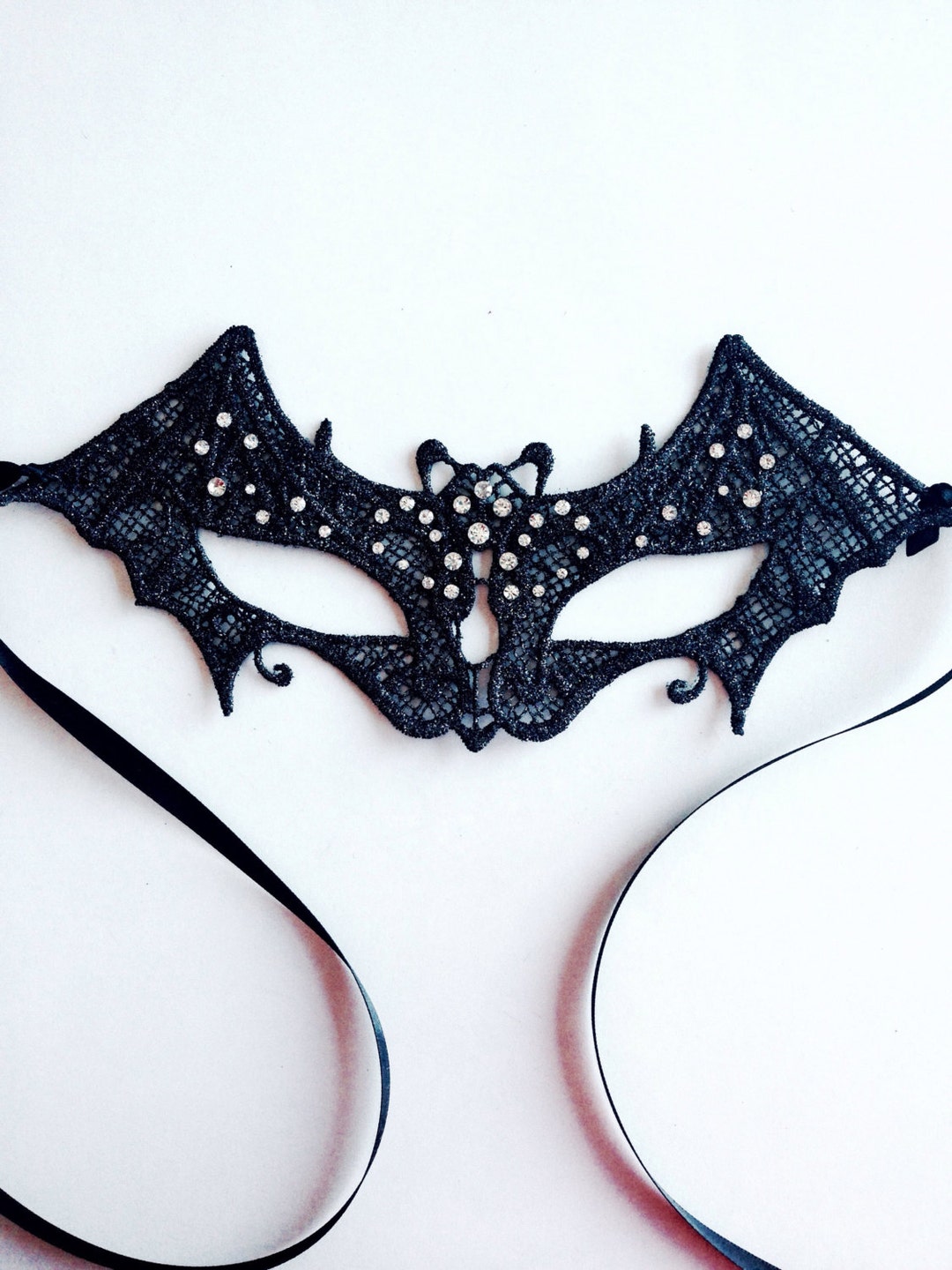 Halloween Bat Lace Mask, Children and Adult Size Bat Mask Costume Masks ...