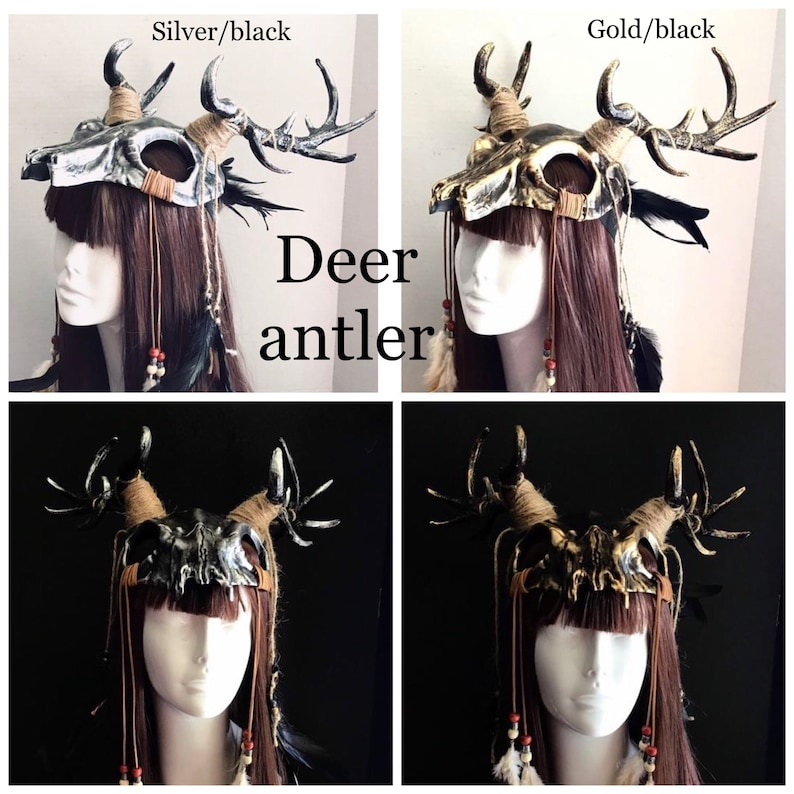 Ram Horns Headpiece Antler Devil Horns Natural Voodoo Costume Cosplay ...