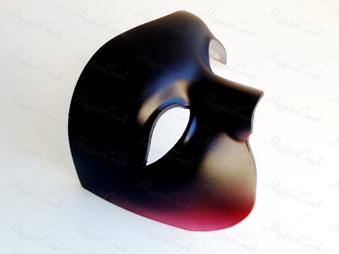 Mens Masquerade Mask, Red Phantom Mask, Mens Mask, Halloween Half Face ...