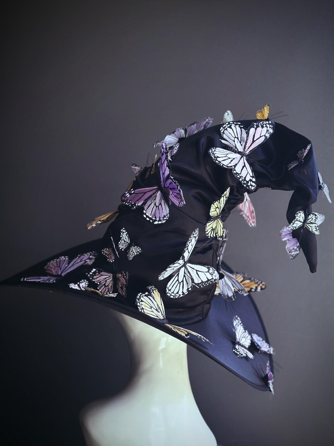 Witch Costume Good Witch Hat - Pastel Butterfly Pointy Wide Brim Hat - Etsy