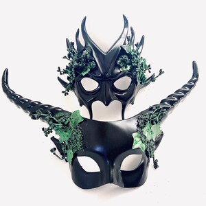 Fantasy Horned Couples Masquerade Mask Set in Metallic Finish - Etsy
