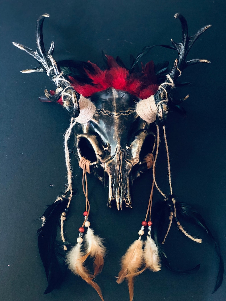 Deer Skull Mask Halloween Ritual Headdress Samhain Festival - Etsy