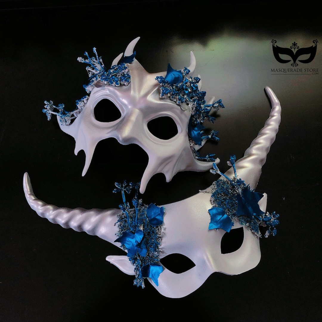 Mythical Horned Halloween Masquerade Mask Pair - Etsy
