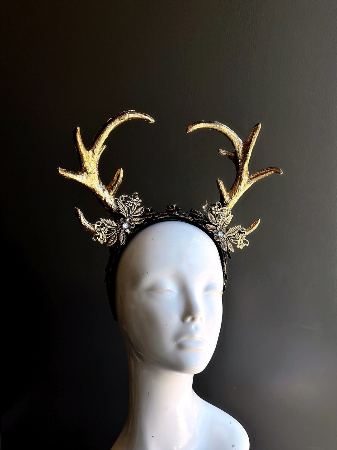 Whimsical Deer Antler Headpiece, Renfaire Deer Headband, Magical ...