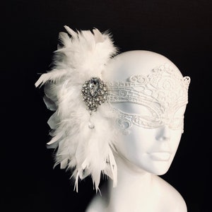 White Masquerade Masks Woman- Diner En Blanc Masks - Wedding Masks ...