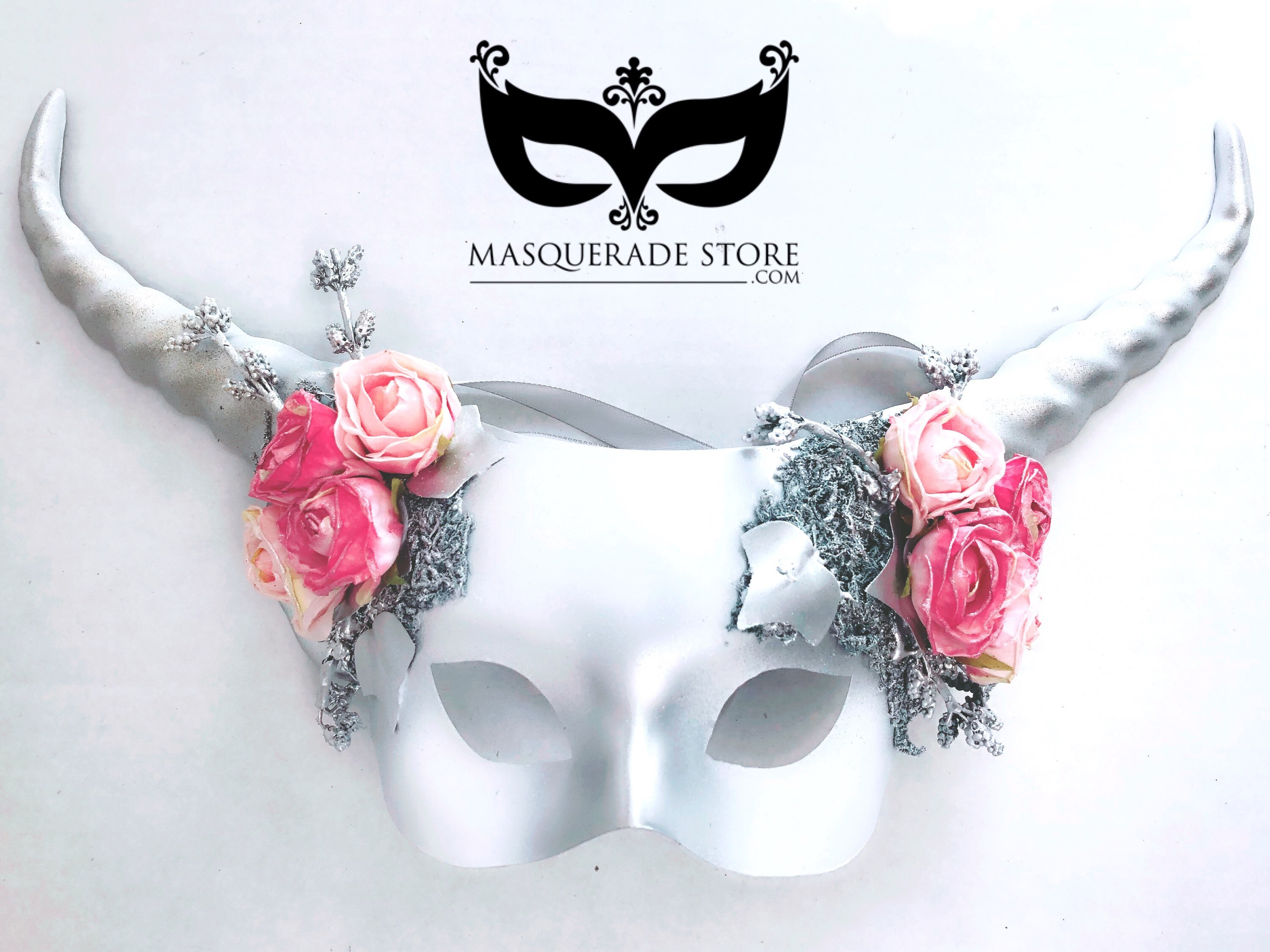 Woodland Mythical Creature - White Halloween Mask With Horns - Etsy