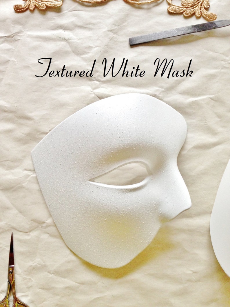 Black Mens DIY Masquerade Mask Half Face Phantom of the Opera | Etsy