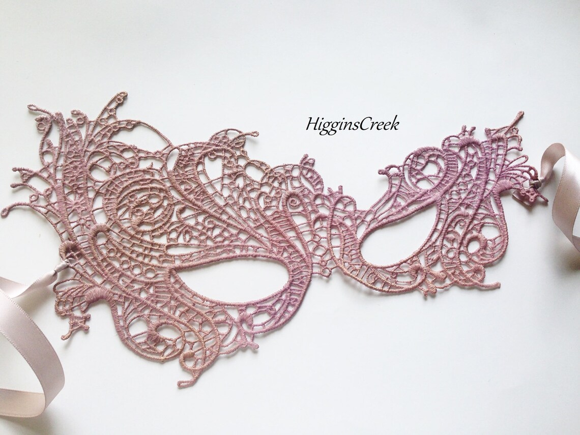 Blush Pink Lace Masquerade Mask for Women Studded With - Etsy
