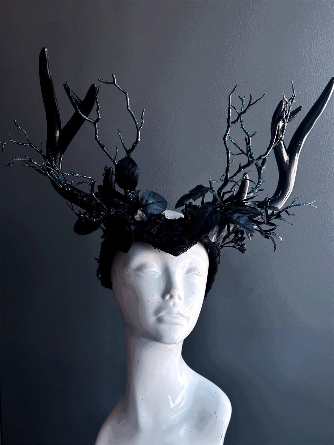 Forest Goddess Costume Halloween Antler Headband - Adult - Black - Etsy