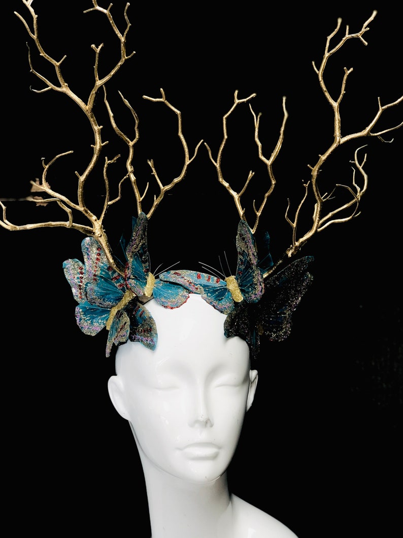 Woodland Fairy Headdress Twig Headpiece With Butterflies Nature Goddess ...