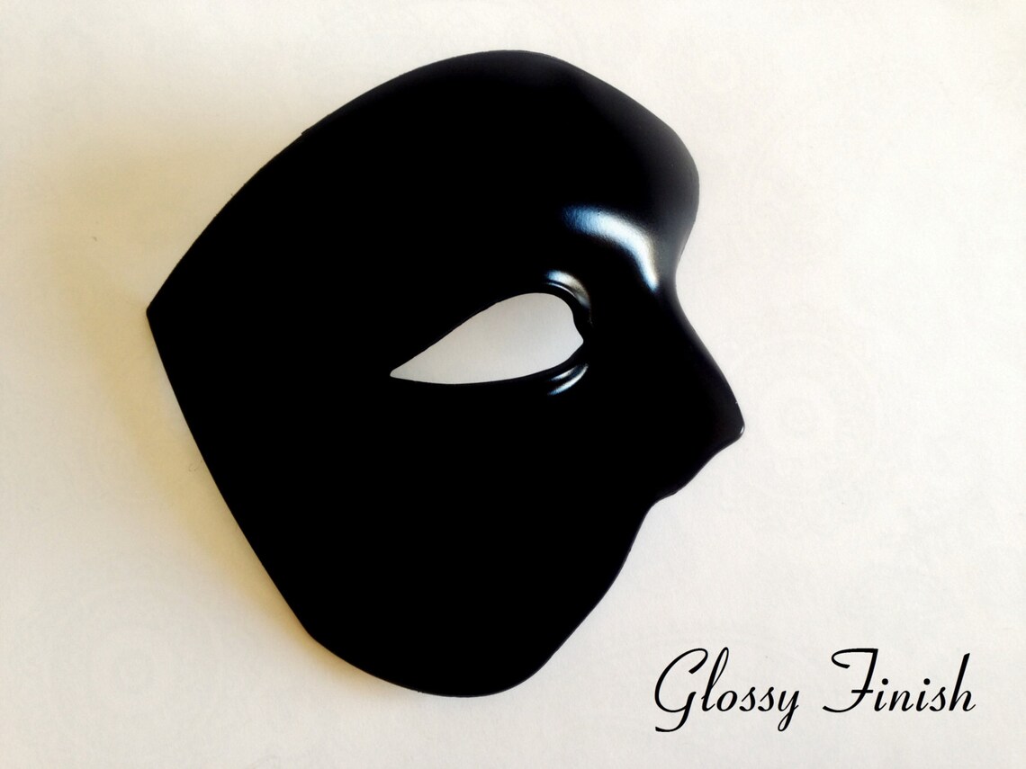 Black Mens DIY Masquerade Mask Half Face Phantom of the Opera - Etsy