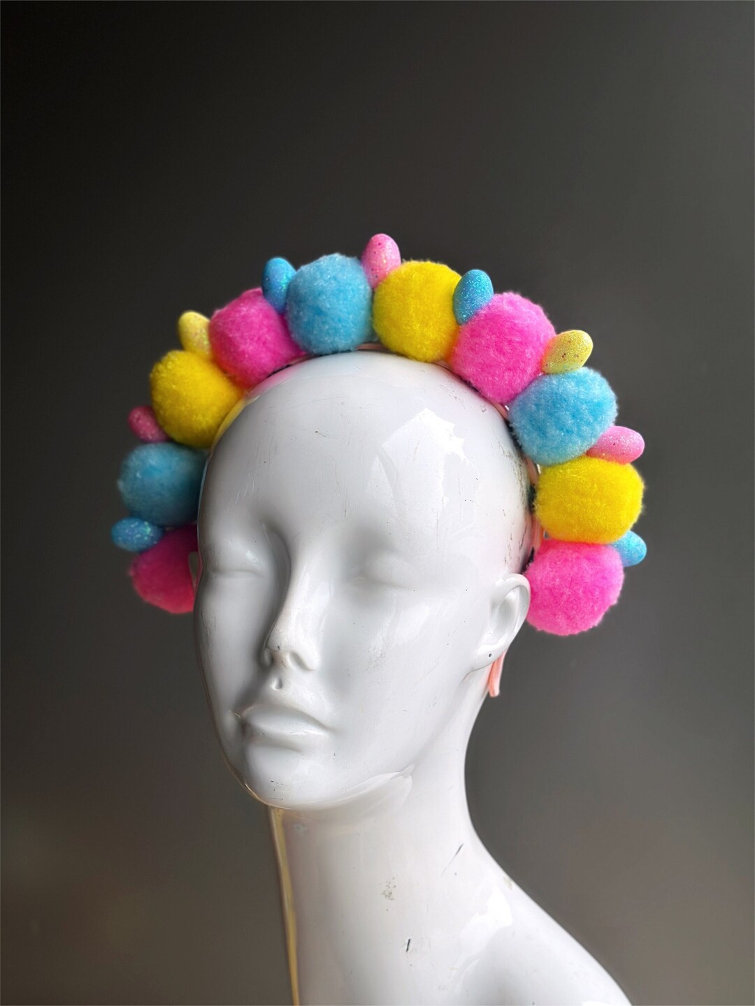 Fun Easter Headband With Pom Poms - Colorful Easter Egg Headband for ...
