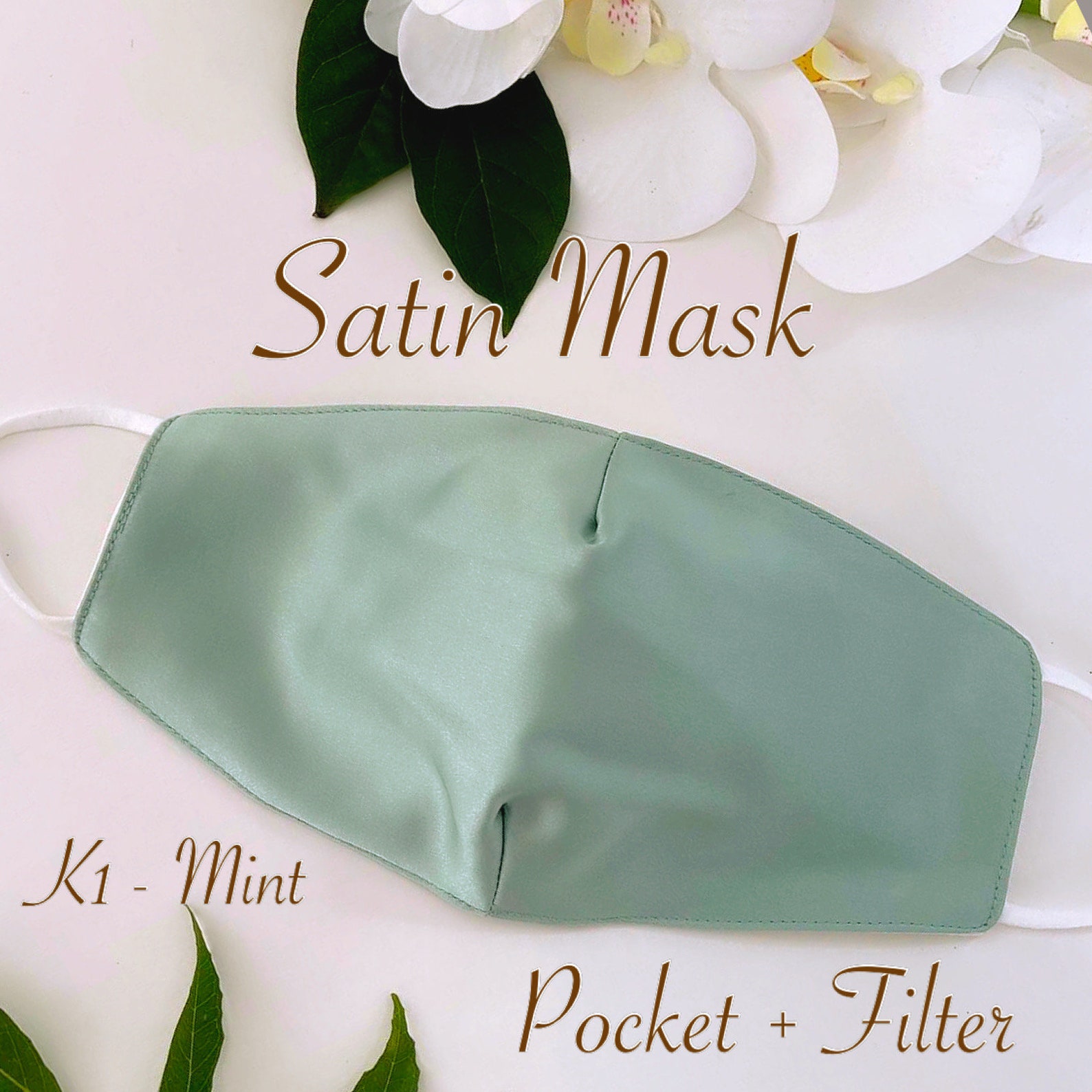 Mint Green Face Mask Green Silky Soft Satin Masks Wedding | Etsy