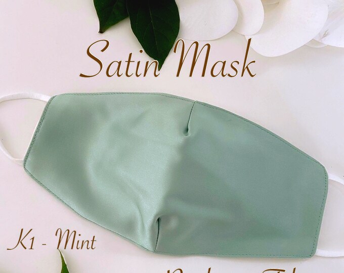 Mint Green Face Mask Green Silky Soft Satin Masks Wedding | Etsy