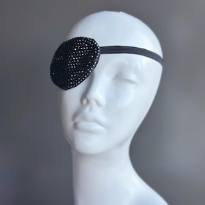 Black Rhinestone Eye Patch for Halloween Cosplay, Gothic Pirate ...