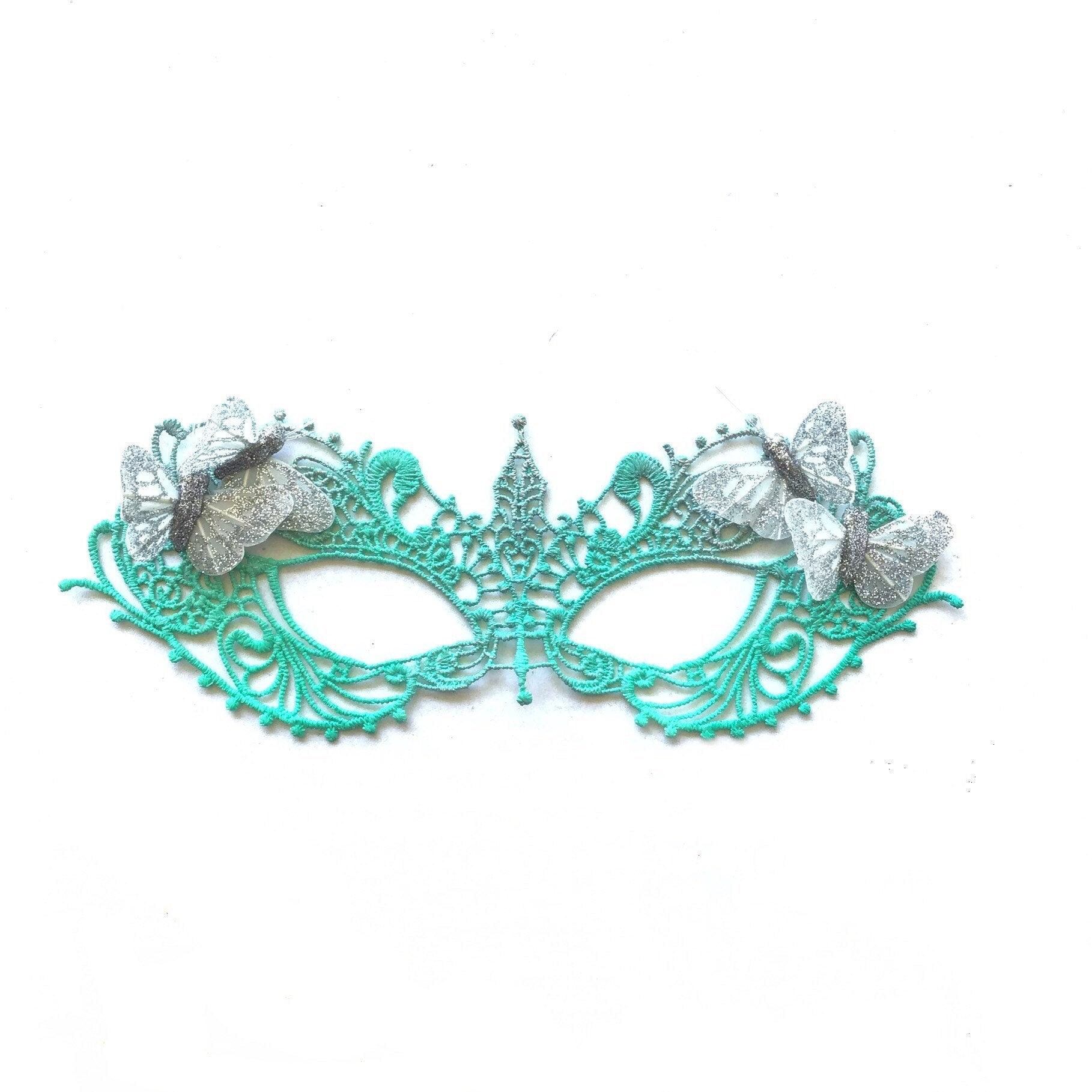 Kids Turquoise Masquerade Mask, Rhinestones & Butterfly Masquerade Ball ...