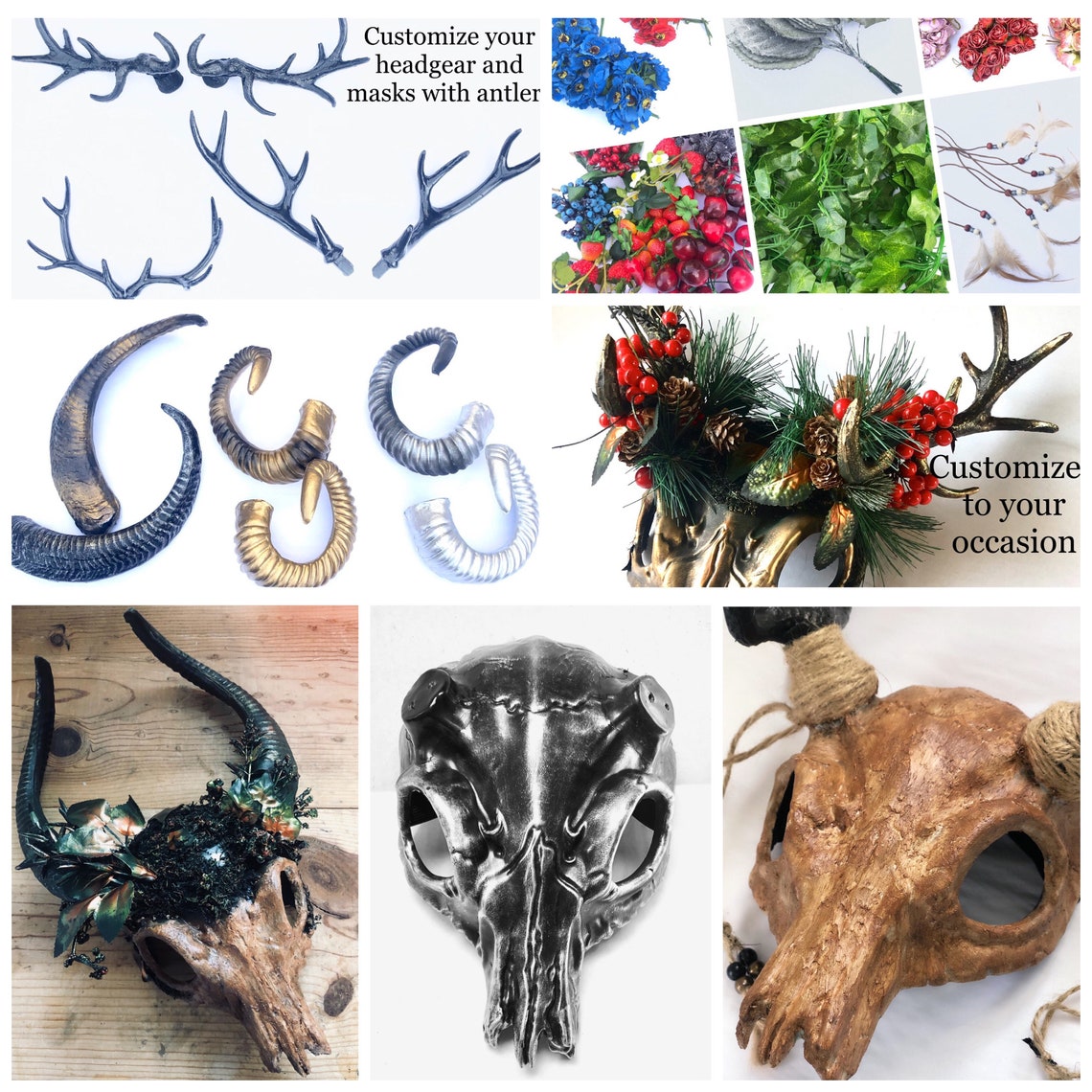 Rustic Woodland Headpiece Deer Antler Headdress Forest Earth - Etsy
