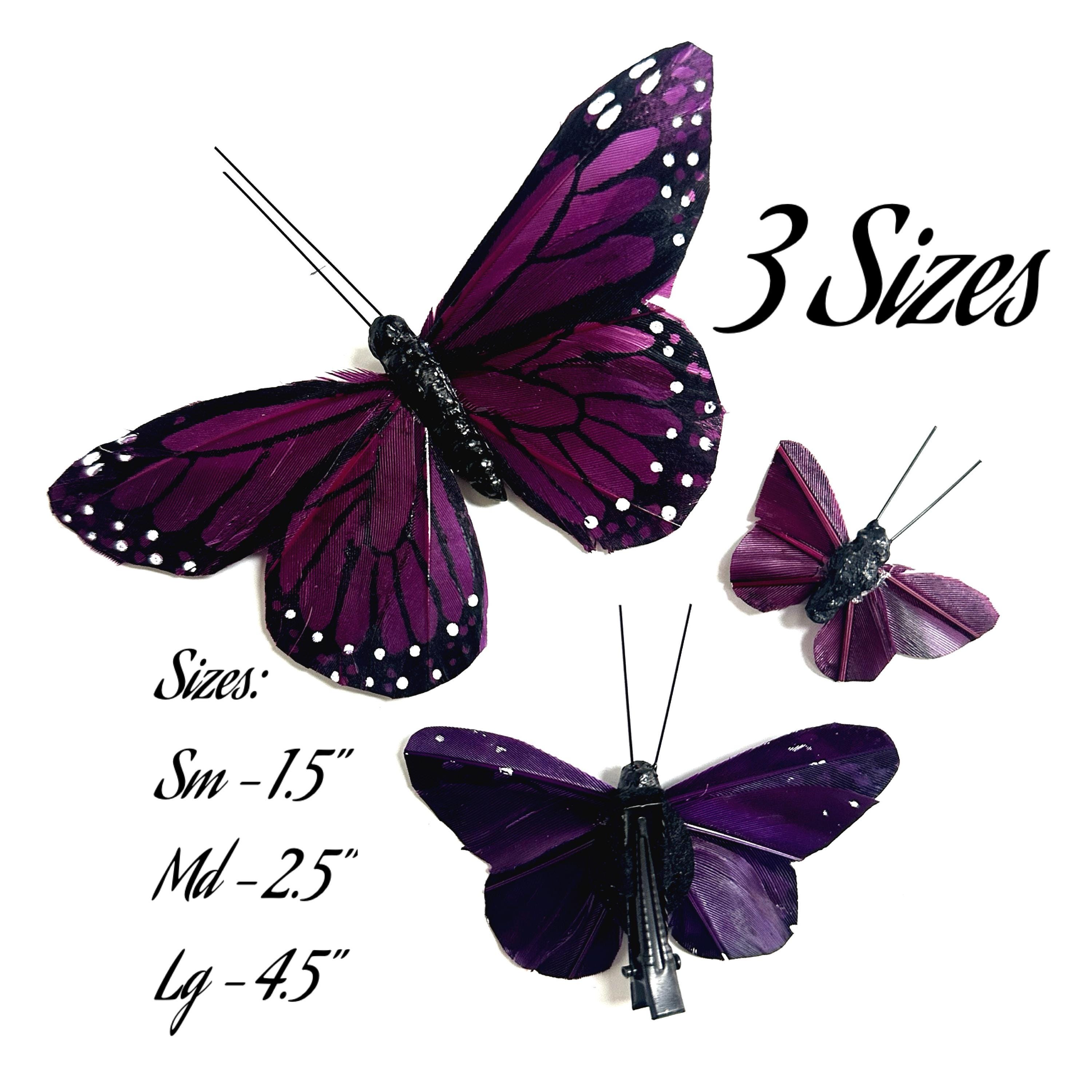REALISTIC Butterfly Clips for Hair Butterfly Clips Moving Wings Feather ...