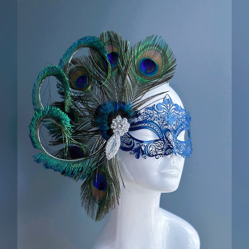 Feathered Mask Full - Etsy