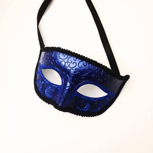 Navy Blue Mens Masquerade Mask, Mens Venetian Mask in Blue Sapphire ...