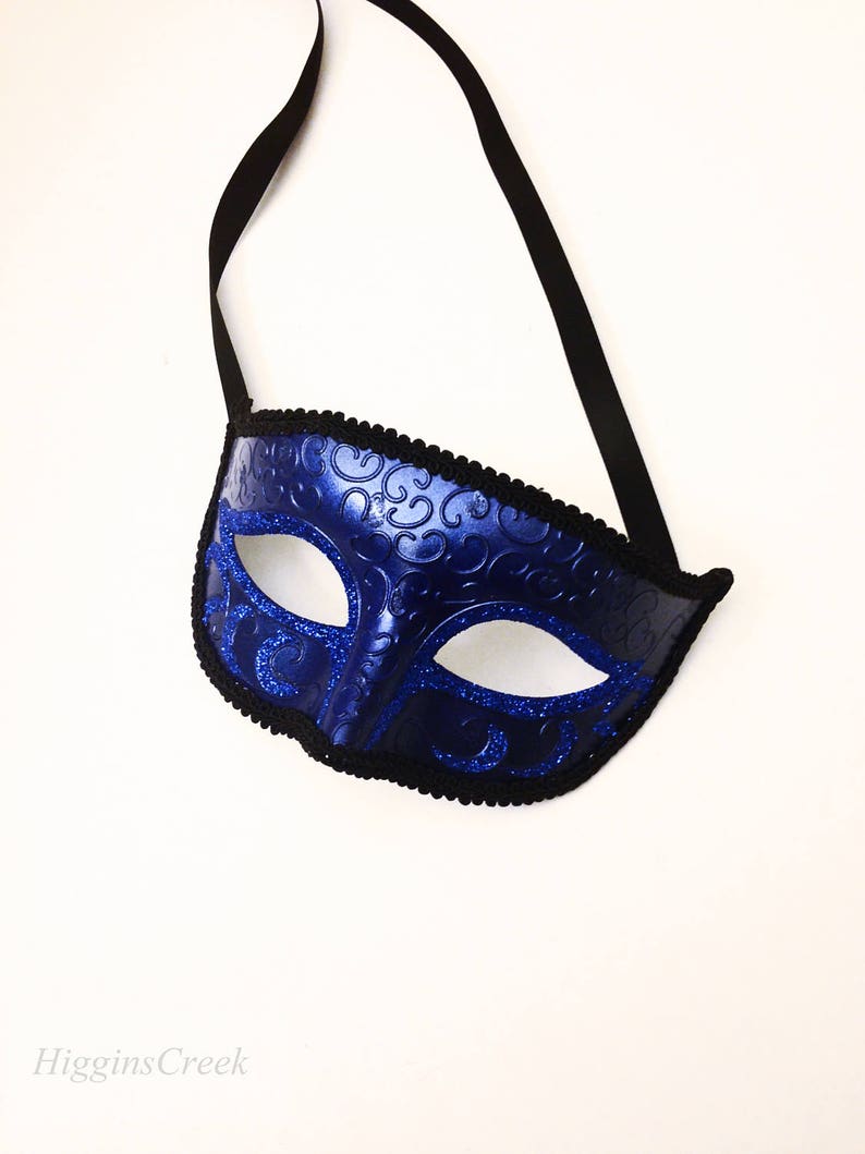 Navy Blue Mens Masquerade Mask Mens Venetian Mask in Blue - Etsy
