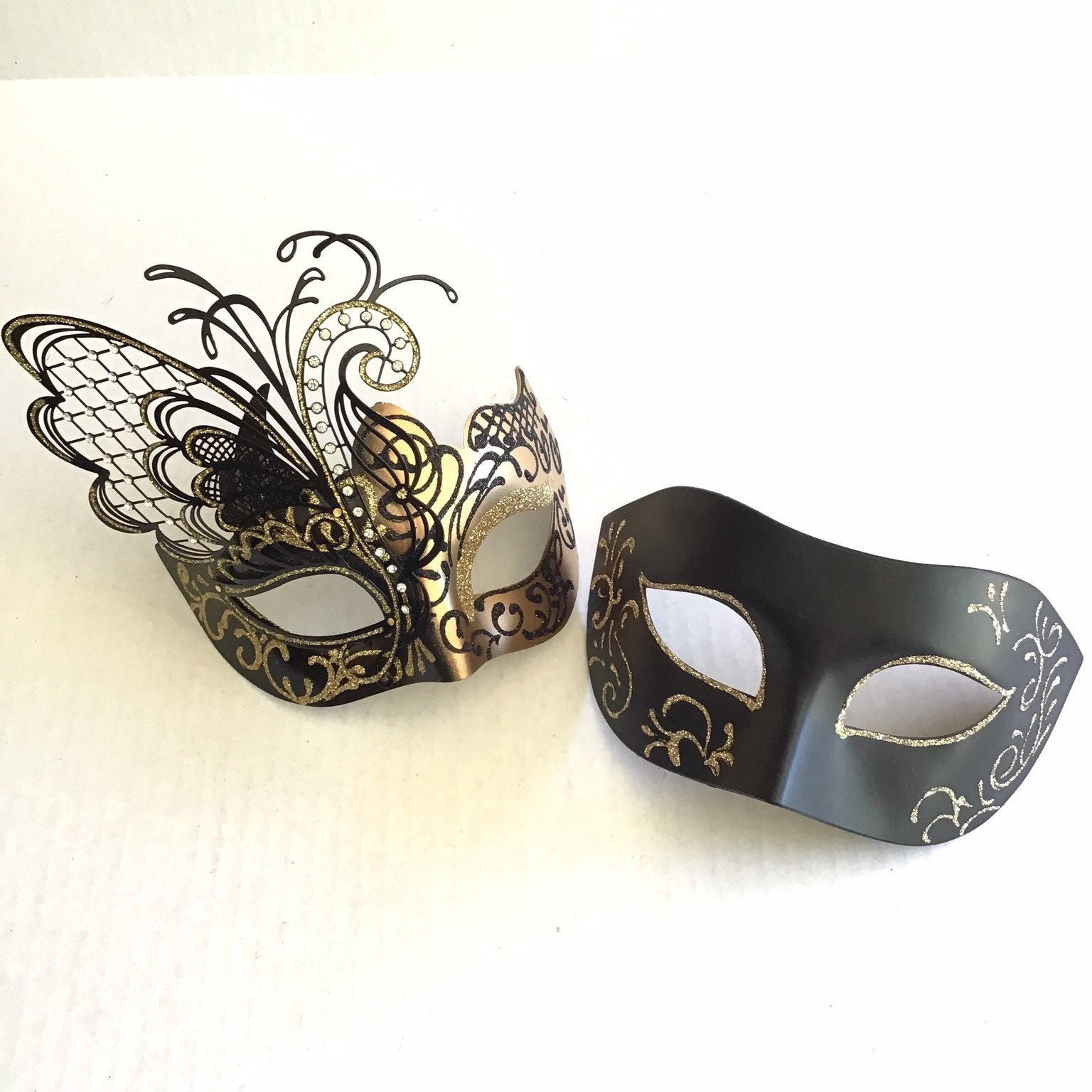 Couples Masquerade Mask Pair His and Her Mask Pair Gold/black - Etsy ...
