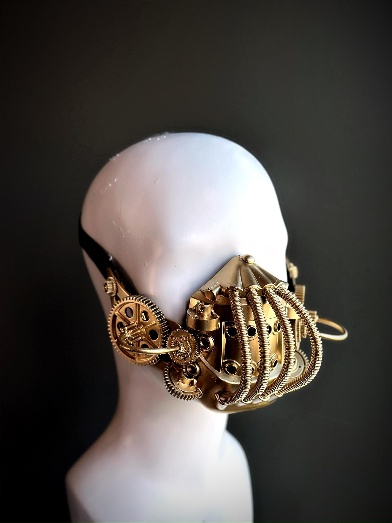 Steampunk Respirator Gas Cosplay Mask - Gold - Etsy