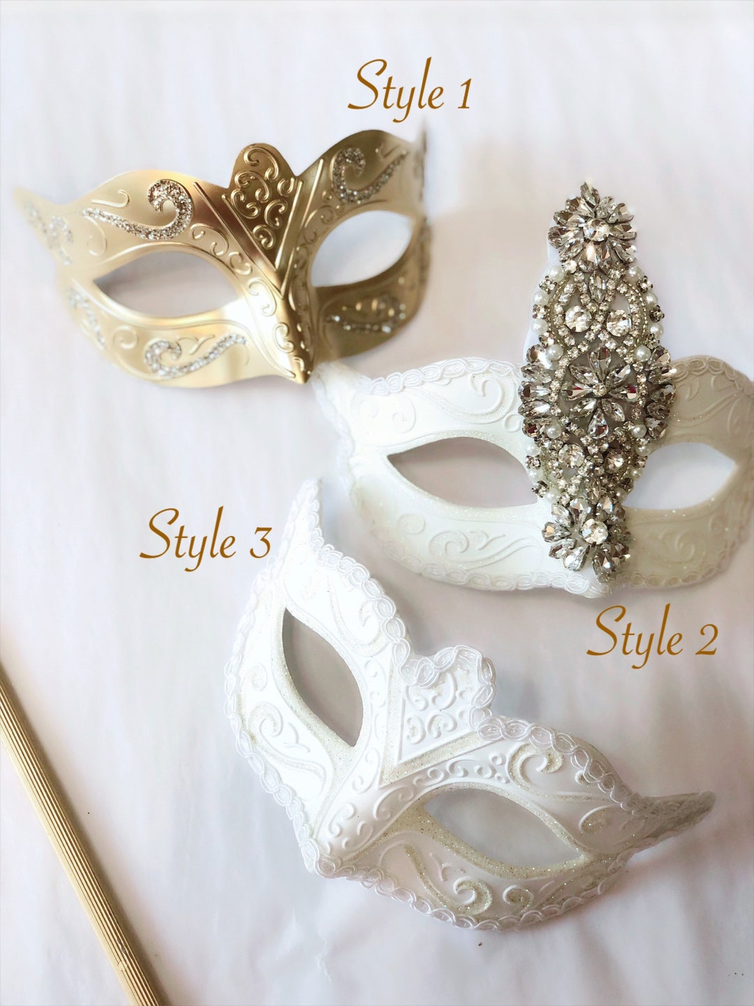 White Masquerade Mask Couples Mask Ball His Her Their Masquerade Masks ...