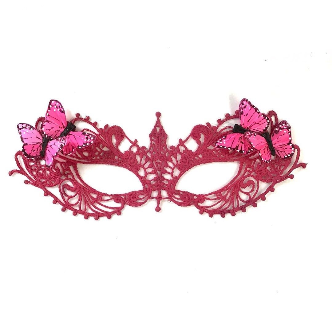Girls Halloween Mask L Children Pink Lace Mask L Purple Butterfly ...