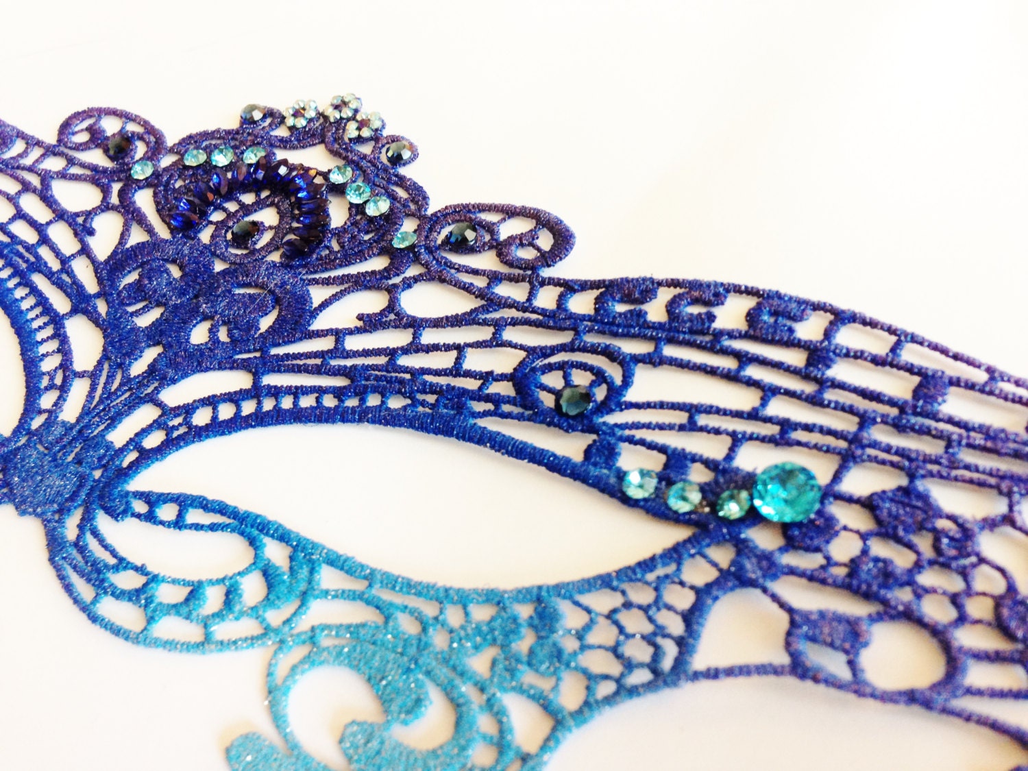 Masquerade Mask Blue, Dance Costume Mask, Peacock Dance Costume Mask ...