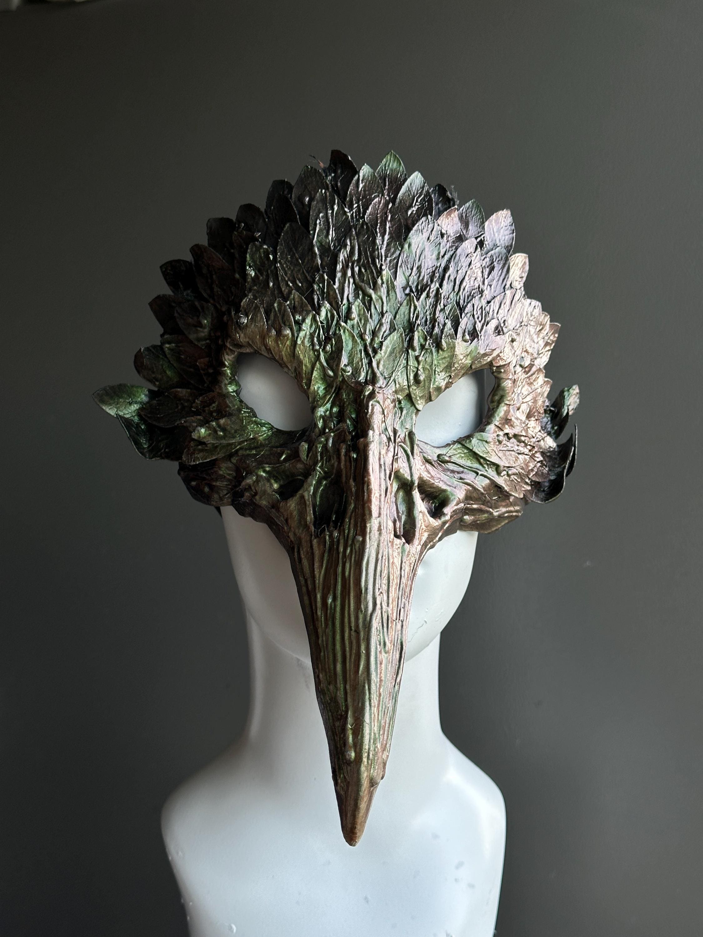 Iridescent Green Raven Masquerade Mask – Color Shifting Beak Mask With ...