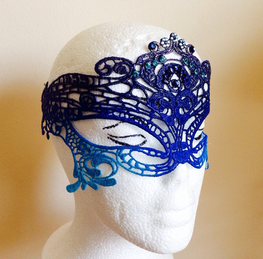 Masquerade Mask Blue, Dance Costume Mask, Peacock Dance Costume Mask ...