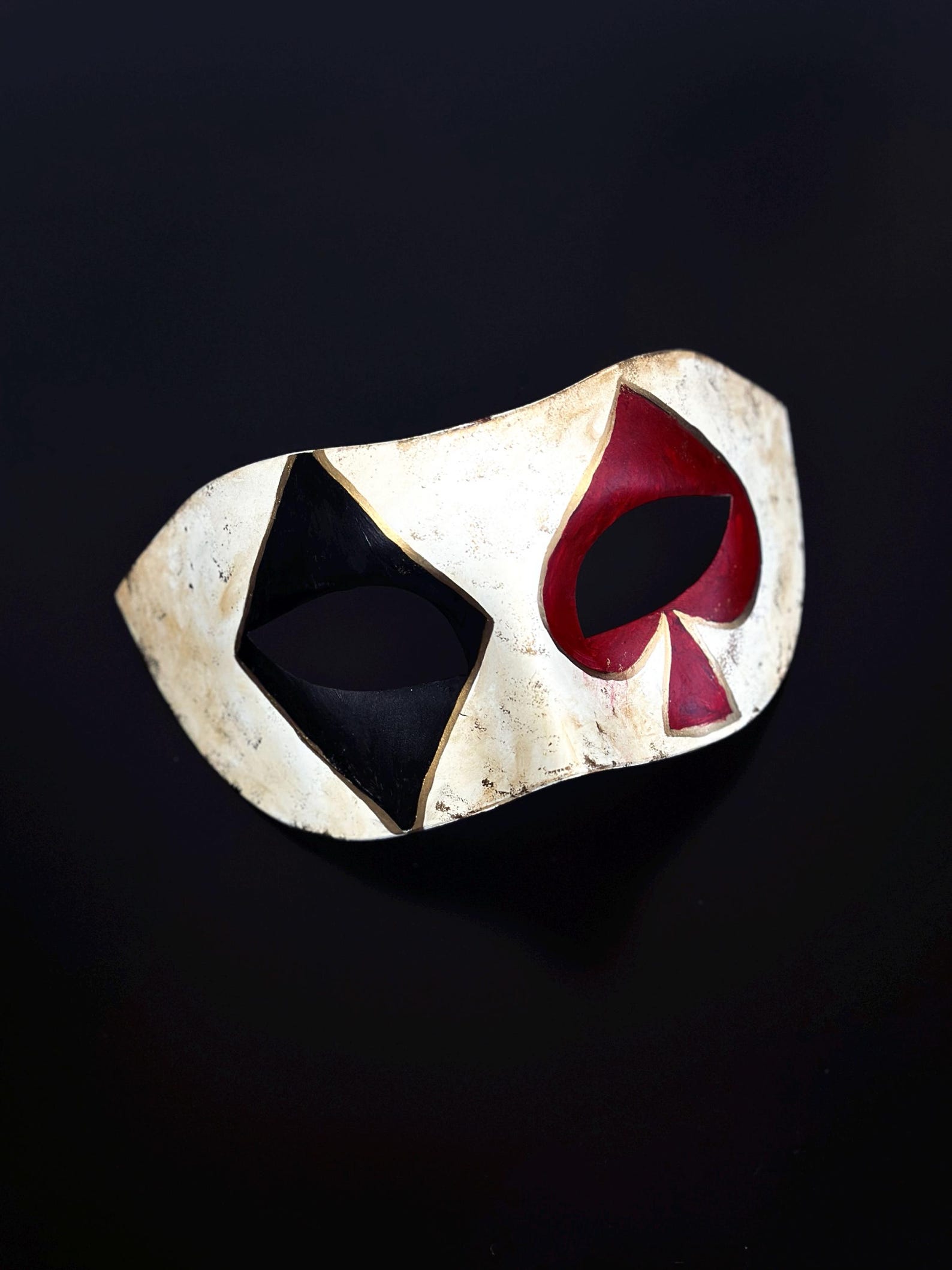 Casino Royale Mask: Card Dealer Red Spade & Diamond Harlequin Mask - Etsy