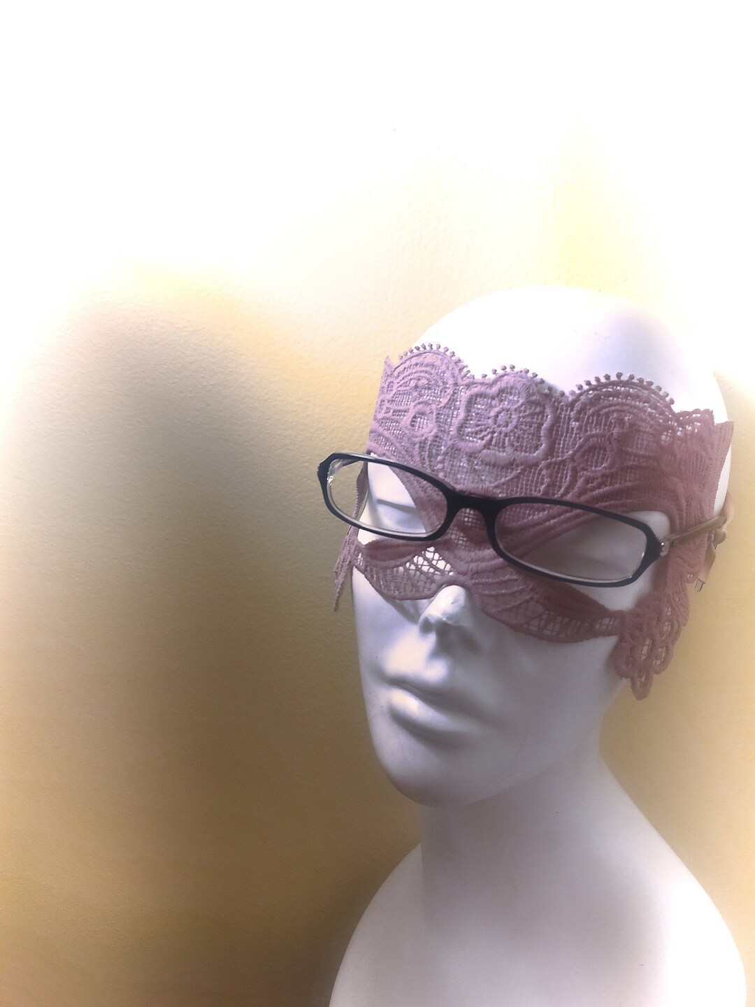 Eyeglass Friendly Pink Lace Masquerade Mask - Etsy