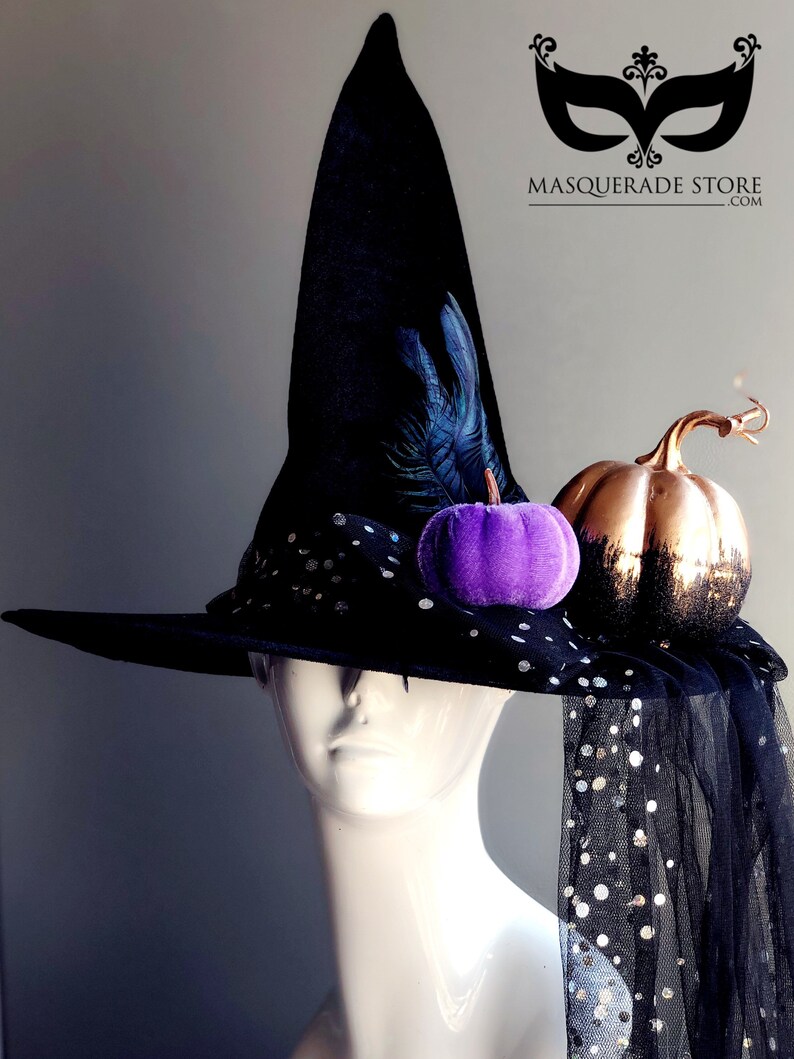 Black TALL Witch Hat Pointy Witches Hat Wizard Hat Witching - Etsy