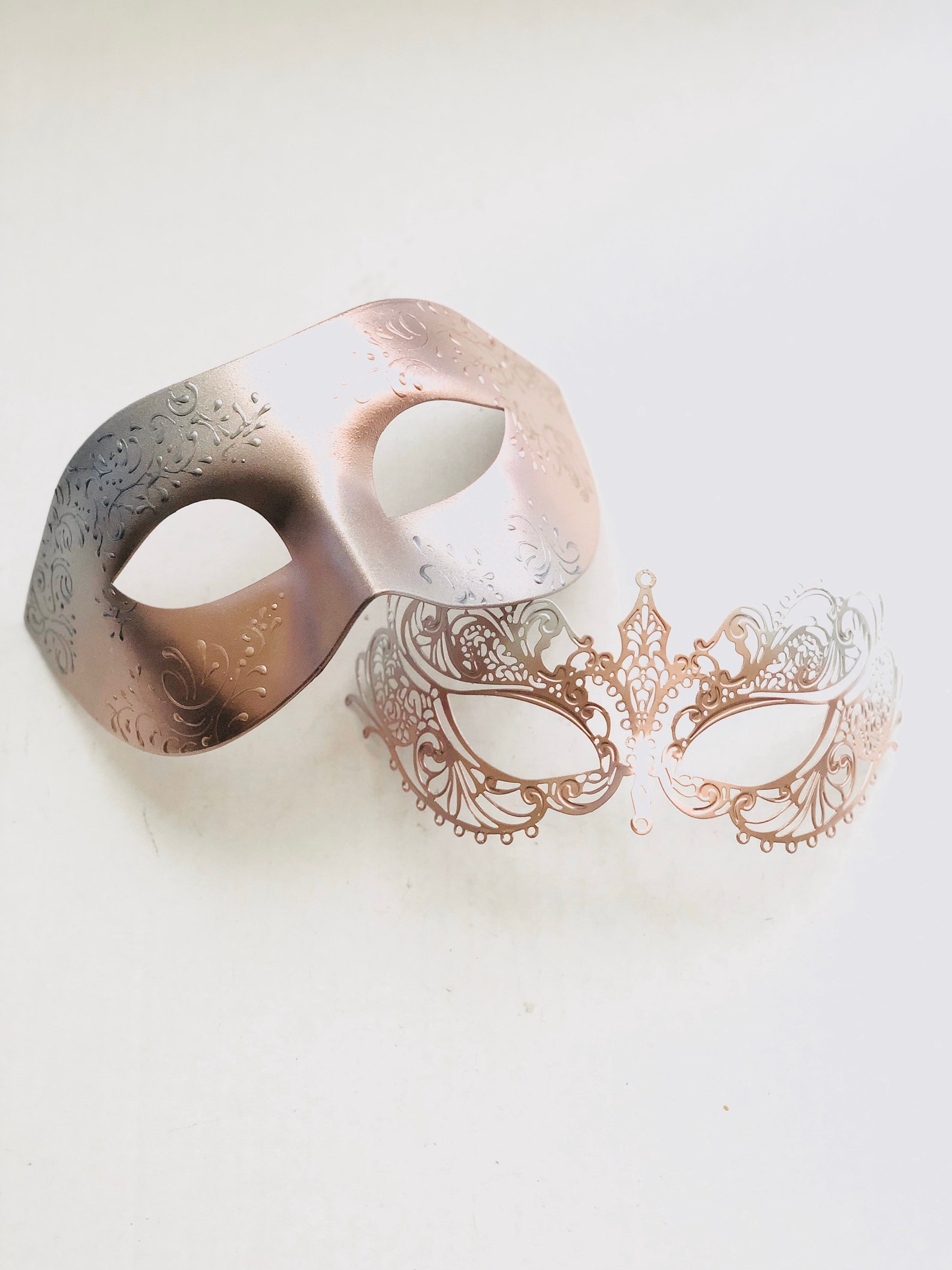 Rose Gold Masquerade Mask Champagne Couples Masquerade Mask | Etsy
