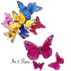 REALISTIC Butterfly Clips for Hair Butterfly Clips Moving Wings Feather ...