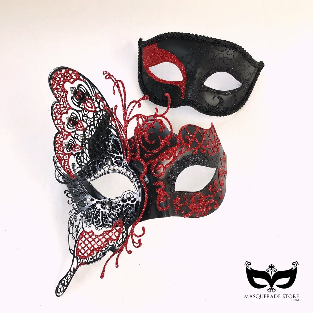 Butterfly Masquerade Ball Masks for Couples, Matching Masquerade Masks ...