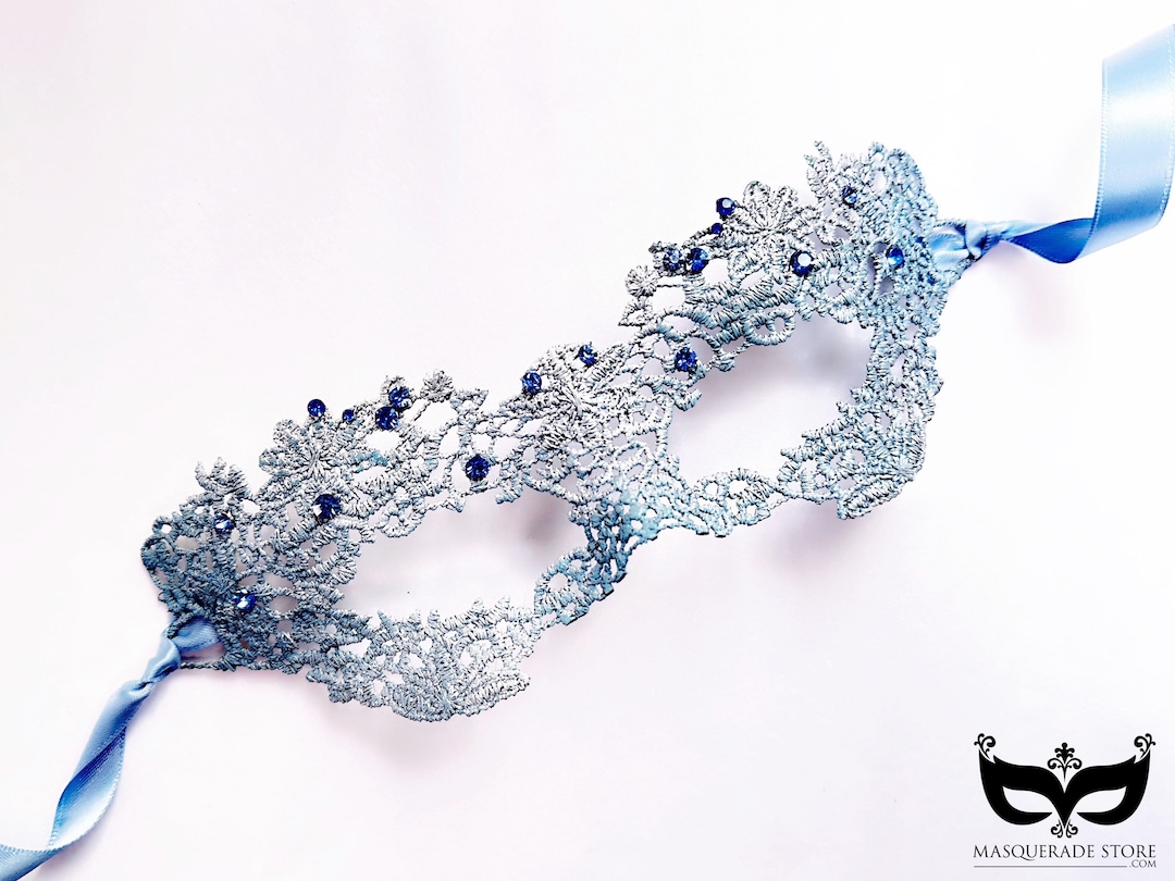 Ice Princess Masquerade Mask Blue Silver Masquerade Mask - Etsy